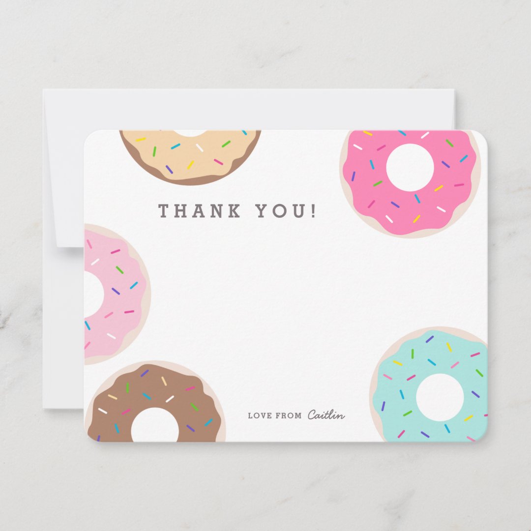 Cute Colorful Donut Thank You Cards | Zazzle