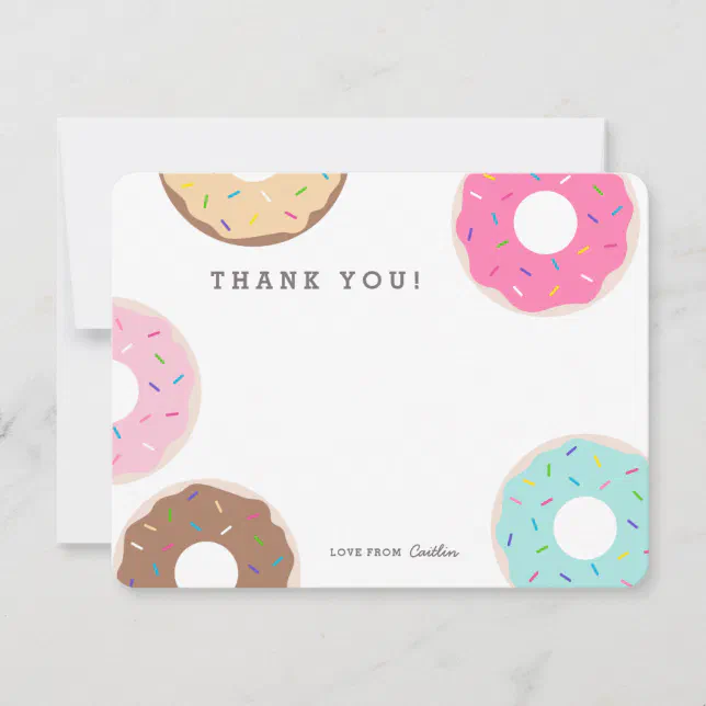 Cute Colorful Donut Thank You Cards | Zazzle