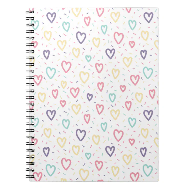 Cute Colorful Hearts Spiral Notebook | Zazzle