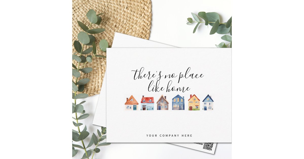 Cute Colorful Houses Real Estate Farming Marketing Postcard | Zazzle