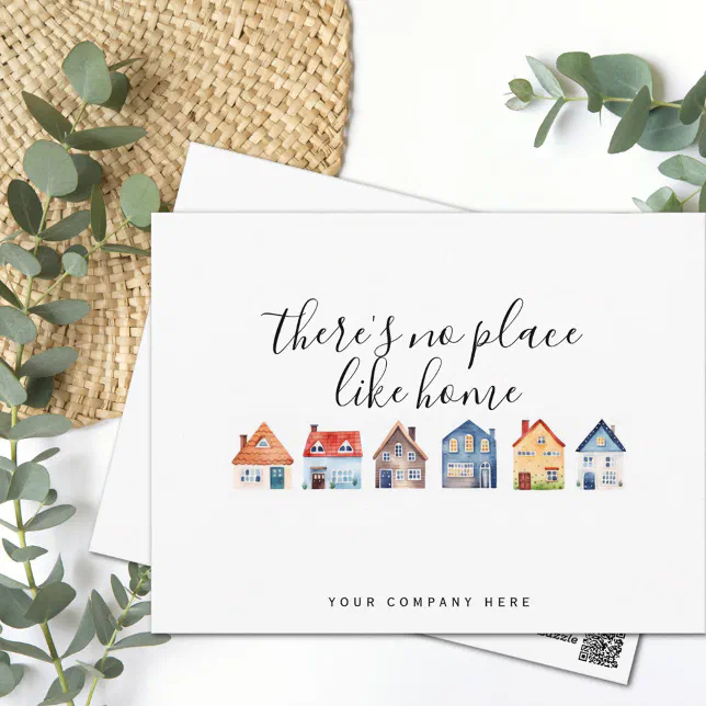 Cute Colorful Houses Real Estate Farming Marketing Postcard | Zazzle