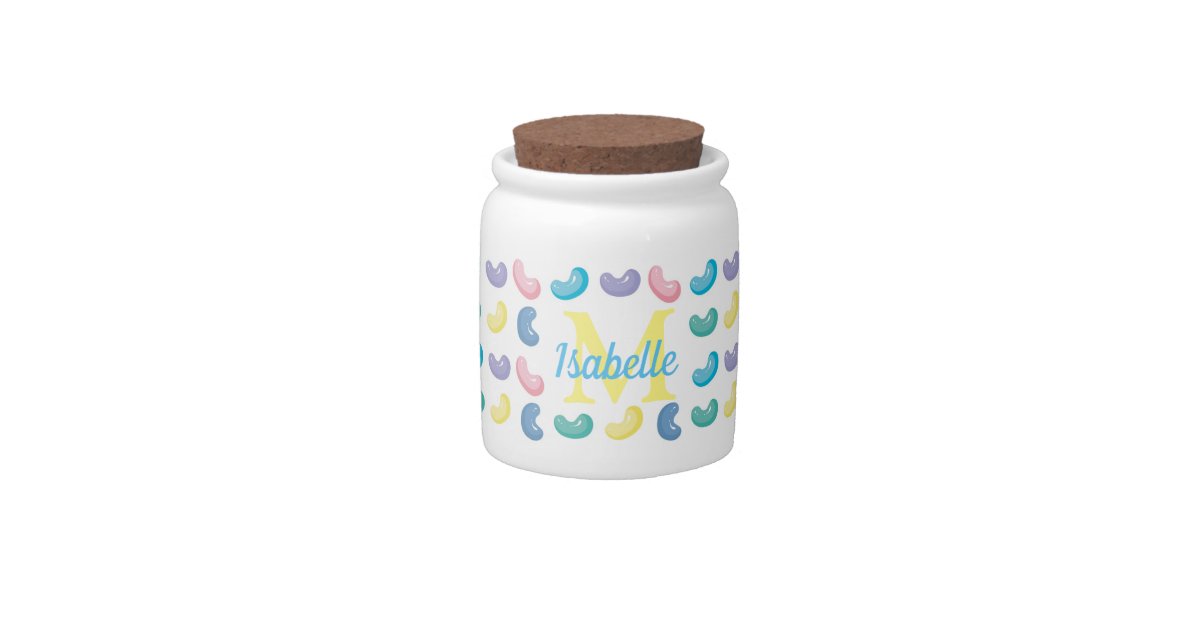 Cute Colorful Jelly Bean Candy Personalised Candy Jar | Zazzle