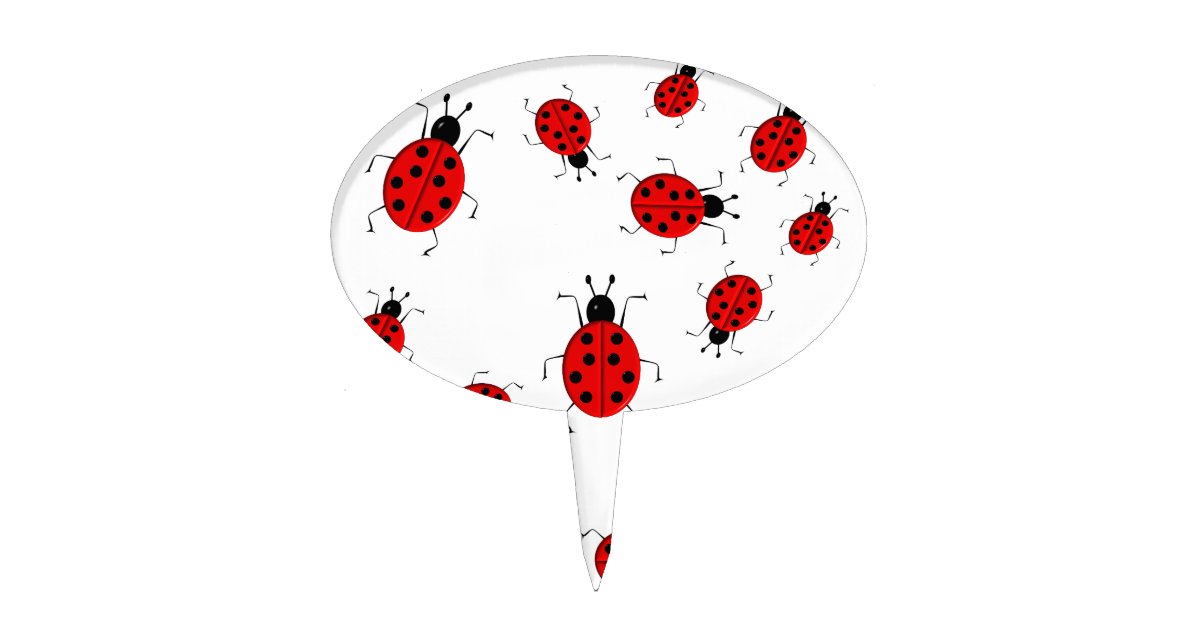 Cute colorful ladybugs clip art cake topper | Zazzle