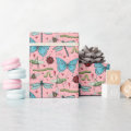 Cute Colorful Love Bug Insects Pink Wrapping Paper | Zazzle