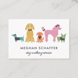 Cute Colorful Modern Dogs Business Card | Zazzle