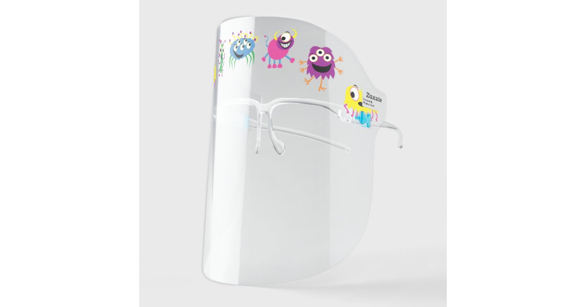 Cute Colorful Monsters Face Shield | Zazzle
