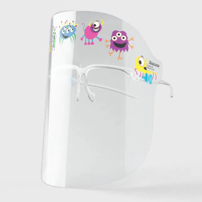 Cute Colorful Monsters Face Shield | Zazzle