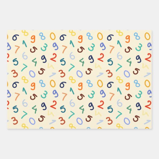 Cute Colorful Number Pattern Wrapping Paper Sheets | Zazzle