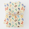 Cute Colorful Number Pattern Wrapping Paper Sheets | Zazzle