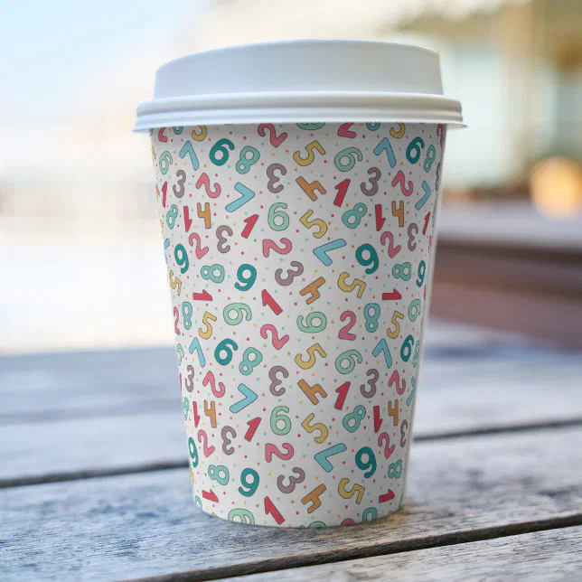 Cute Colorful Numbers Pattern Kids Birthday Paper Cups | Zazzle