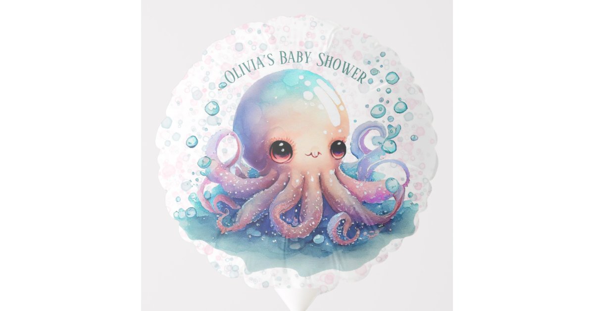Cute Colorful Octopus Baby Shower Custom Balloon | Zazzle