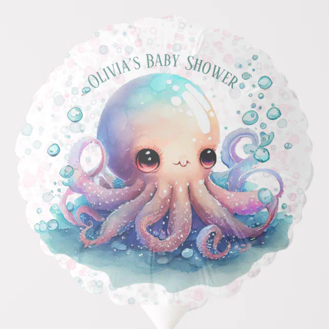 Cute Colorful Octopus Baby Shower Custom Balloon | Zazzle