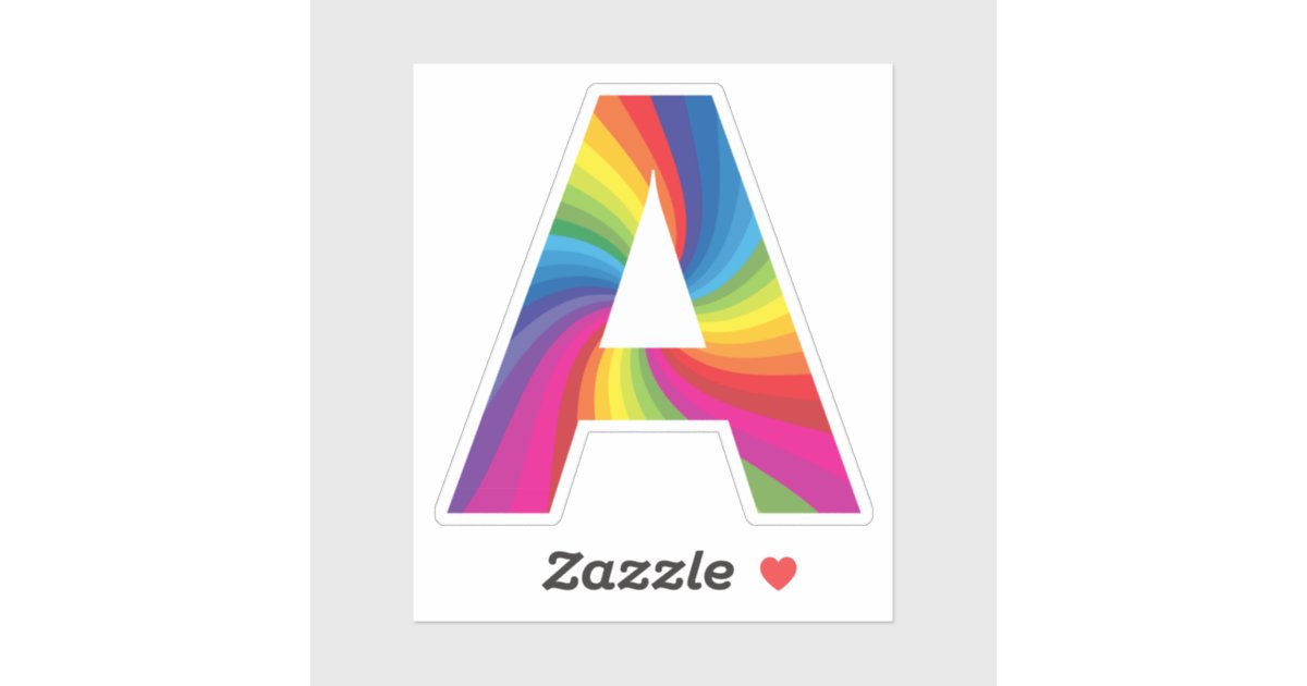 Cute Colorful Rainbow Alphabet A Sticker | Zazzle