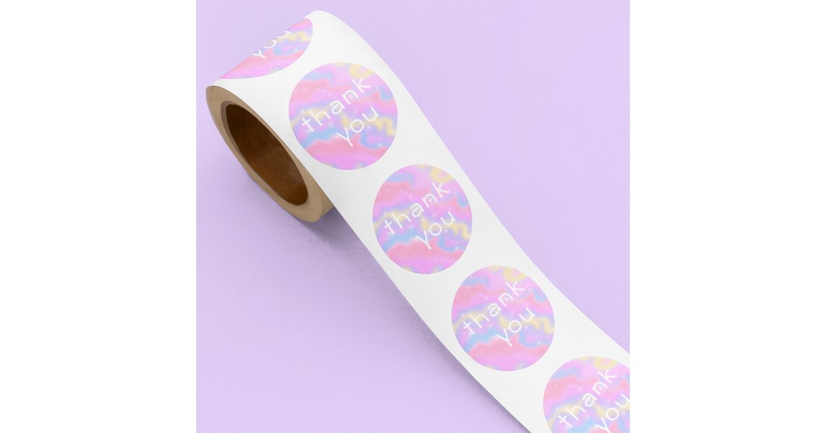 Cute Colorful Rainbow Thank You Classic Round Sticker | Zazzle