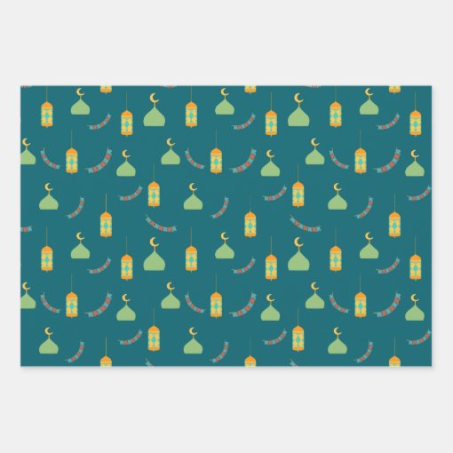 Cute Colorful Ramadan Eid Mubarak Happy Eid Wrapping Paper Sheets | Zazzle