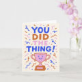 Cute Colorful Trophy Graduation Congratulations Card | Zazzle
