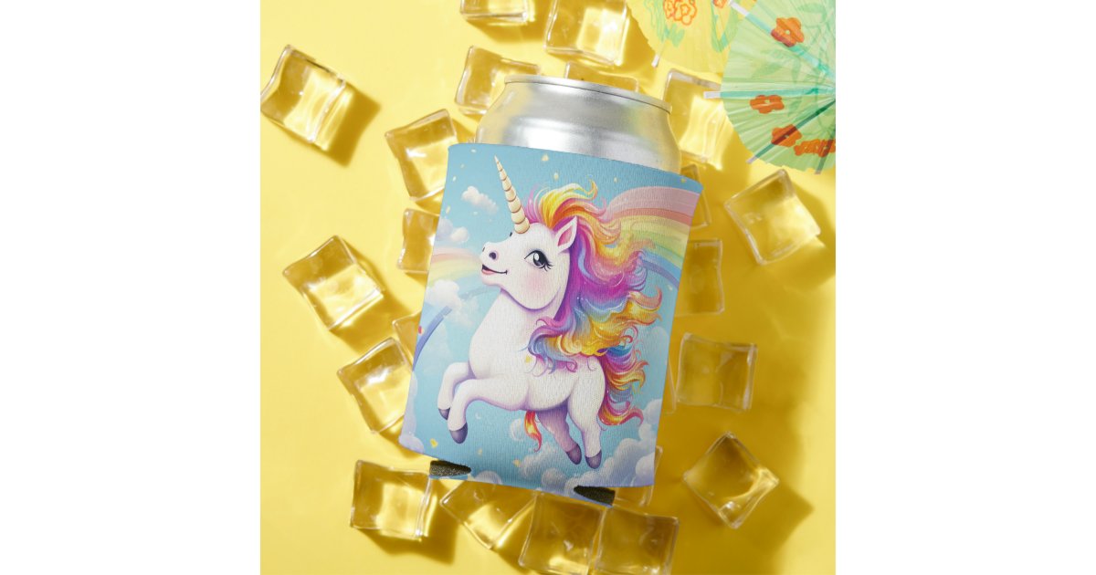 Cute Colorful Unicorns Rainbows Girly Kids Can Cooler | Zazzle