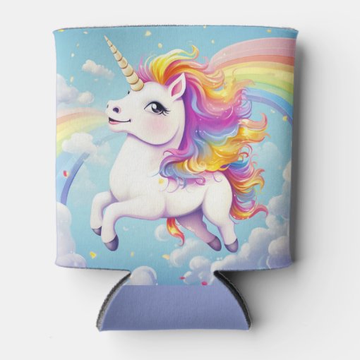 Cute Colorful Unicorns Rainbows Girly Kids Can Cooler | Zazzle