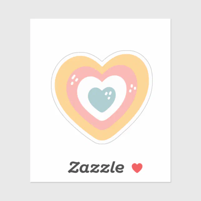 Cute Colorfull Heart Sticker | Zazzle