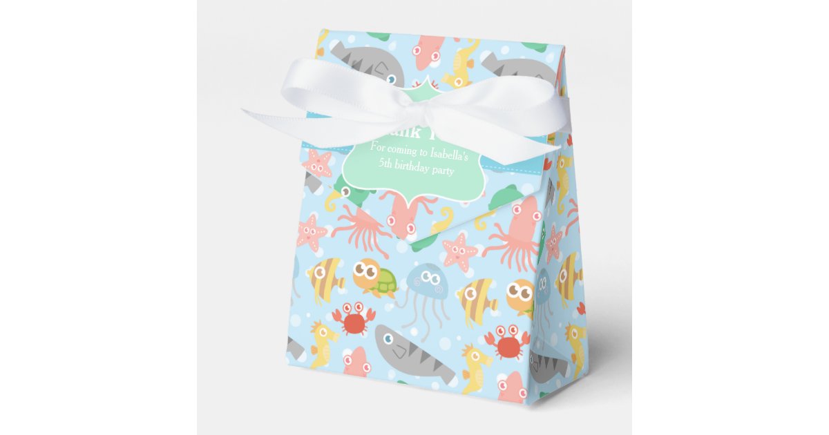 Cute, Colourful Underwater Animals Pattern Favor Boxes | Zazzle