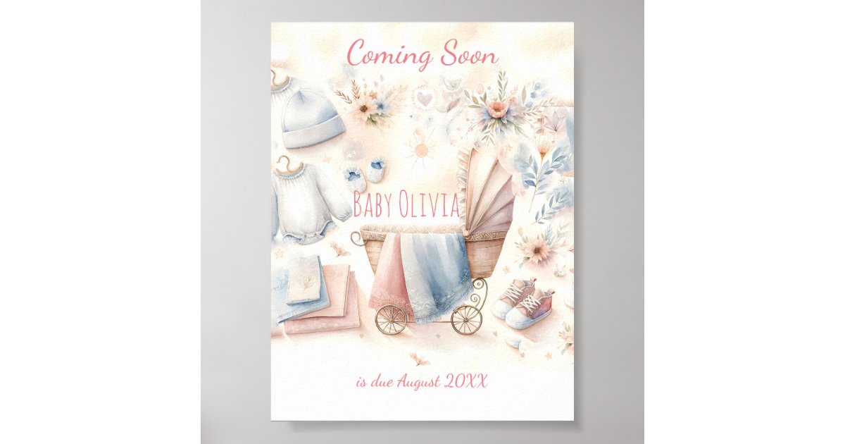 Cute coming soon announcement Invitation Poster | Zazzle