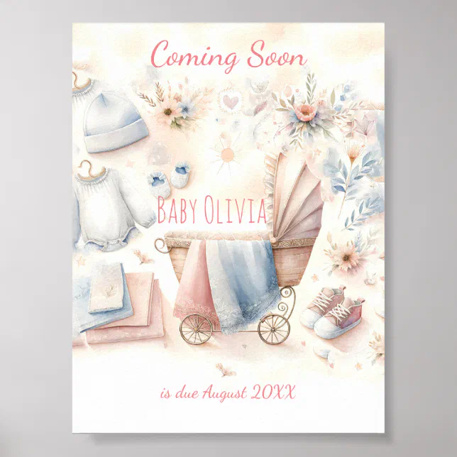 Cute coming soon announcement Invitation Poster | Zazzle