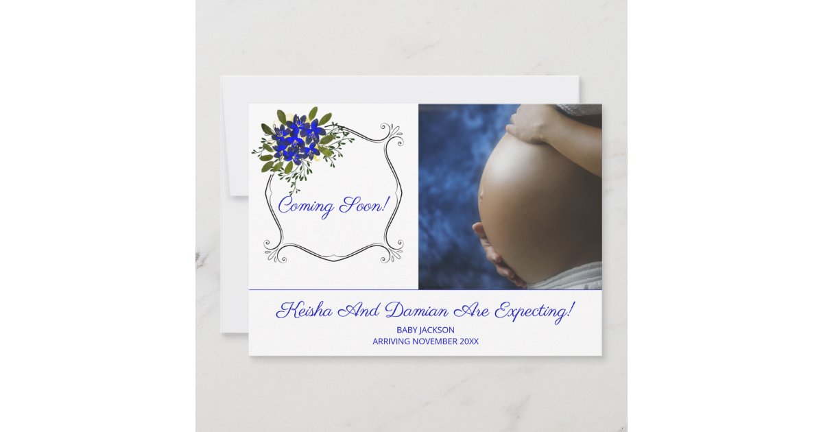Cute Coming Soon Baby Bump Photo Pregnancy Announcement | Zazzle
