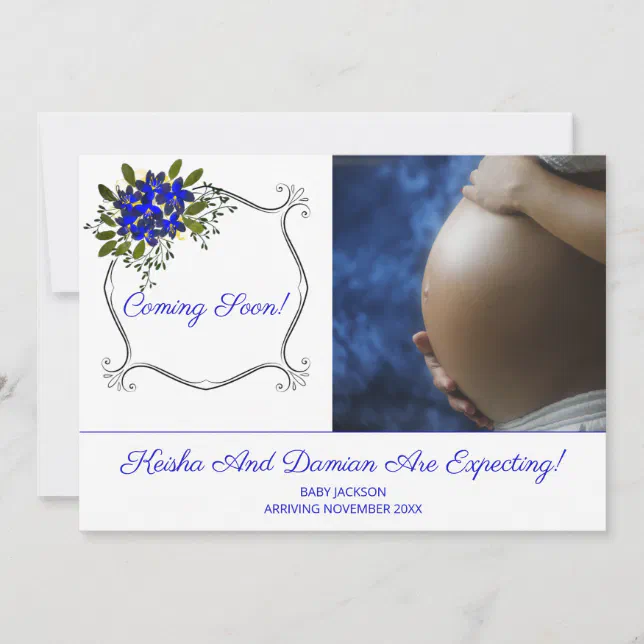 Cute Coming Soon Baby Bump Photo Pregnancy Announcement | Zazzle