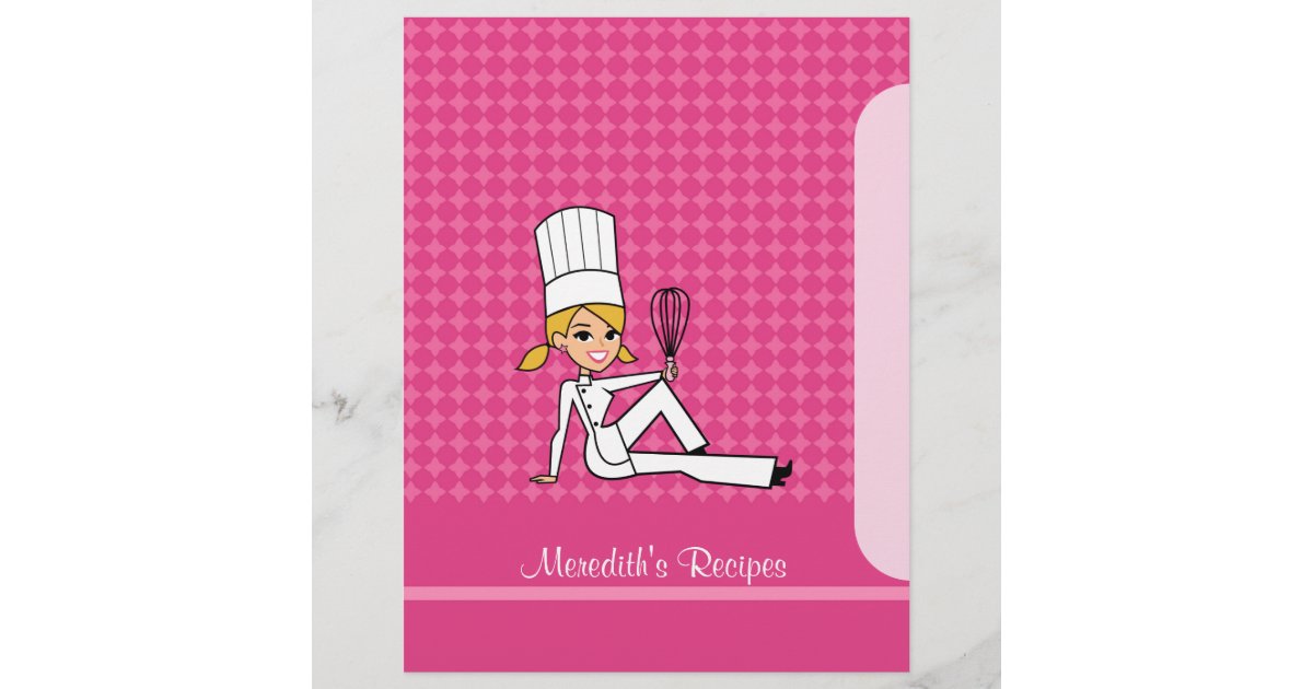 Cute Cook Illustration Recipe Cover | Zazzle