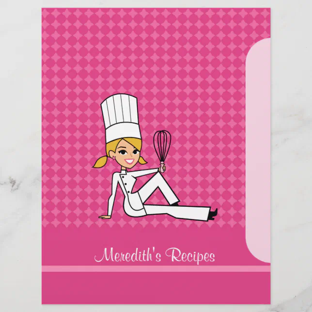 Cute Cook Illustration Recipe Cover | Zazzle