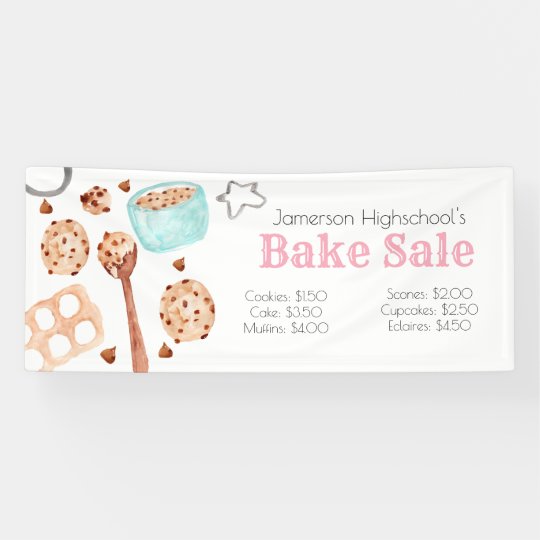 Cute cookie baking school bake sale banner | Zazzle.com
