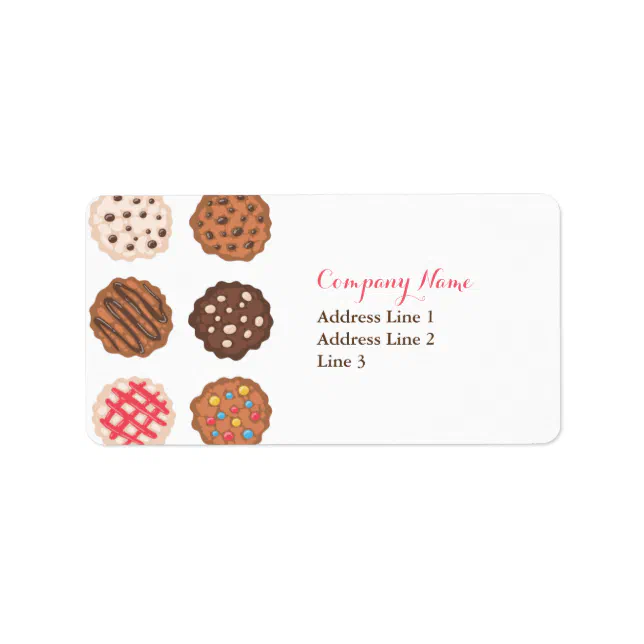 Cute Cookies Cookie Business Address Label | Zazzle