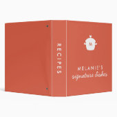 Cute Cooking Pot | Orange Monogram Binder | Zazzle
