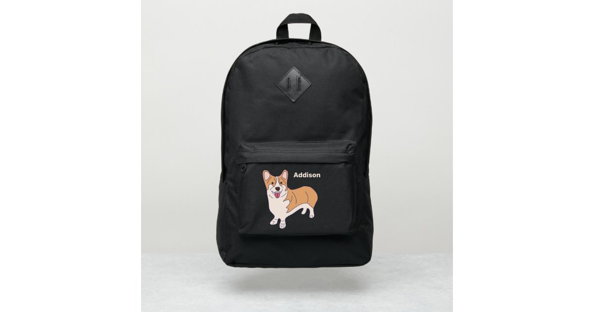 Cute Corgi Dog Personalized Port Authority® Backpack | Zazzle