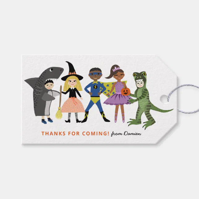 Cute Costumes Halloween Birthday Treats Favor Gift Tags | Zazzle