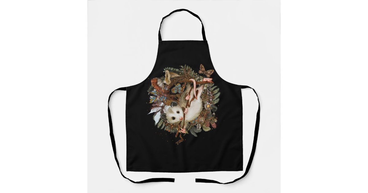 Cute Cottagecore Floral Possum Aesthetic Vintage G Apron | Zazzle