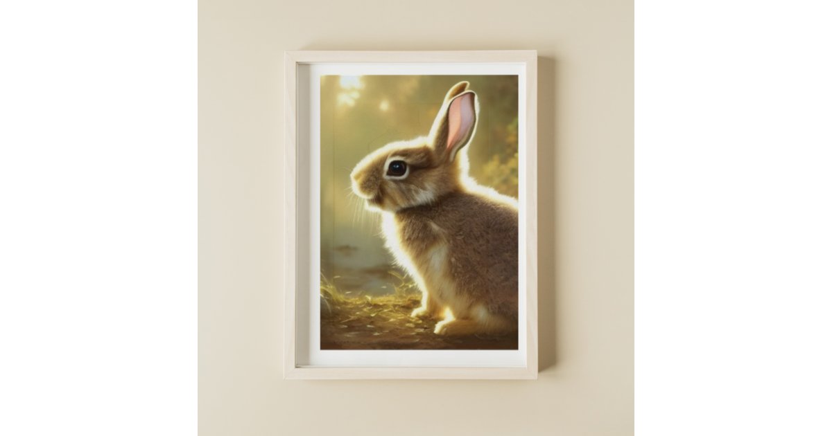 Cute Cottontail Wildlife Portrait Poster | Zazzle