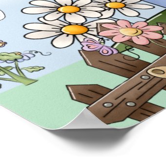 Cute Country Folk Art Picture Poster | Zazzle