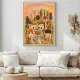 Cute Country Village Autumn Watercolor Art Poster | Zazzle