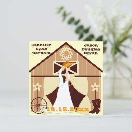 Cute Country Western Cowboy Wedding Invitations | Zazzle