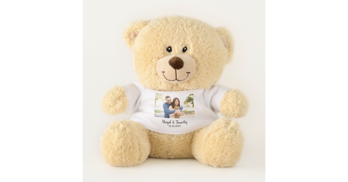 Cute couple photo teddy bear | Zazzle