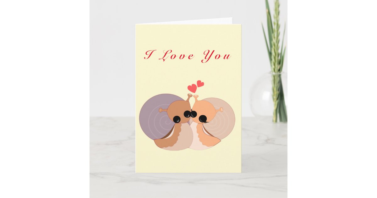 Cute Couple Snail Valentine's Day Card | Zazzle