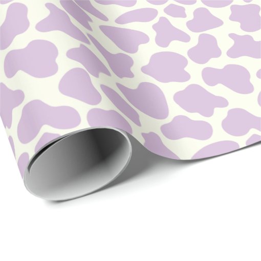 Cute Cow Animal Print Pattern Aesthetic Lilac Wrapping Paper | Zazzle