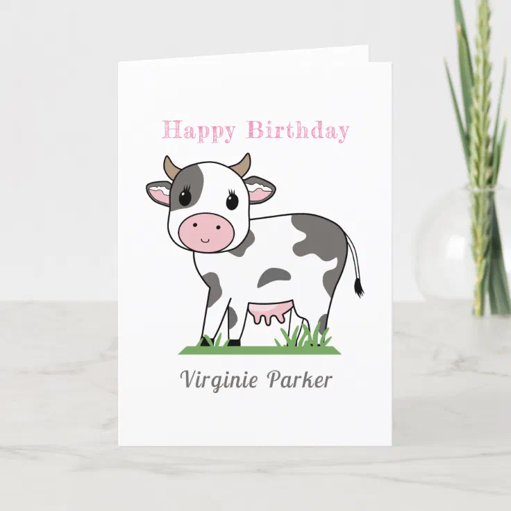 Cute Cow Birthday Card | Zazzle