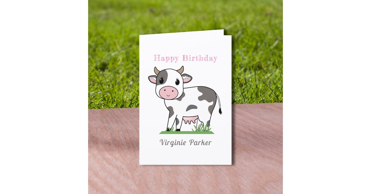 Cute Cow Birthday Card | Zazzle