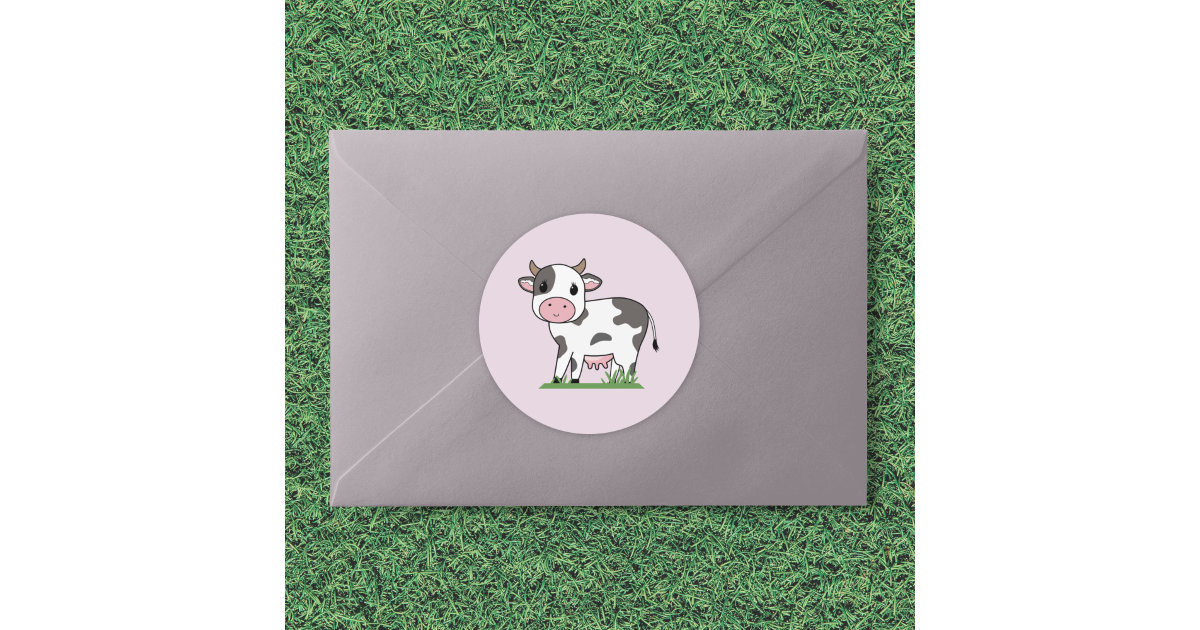 Cute Cow Cartoon Sticker | Zazzle