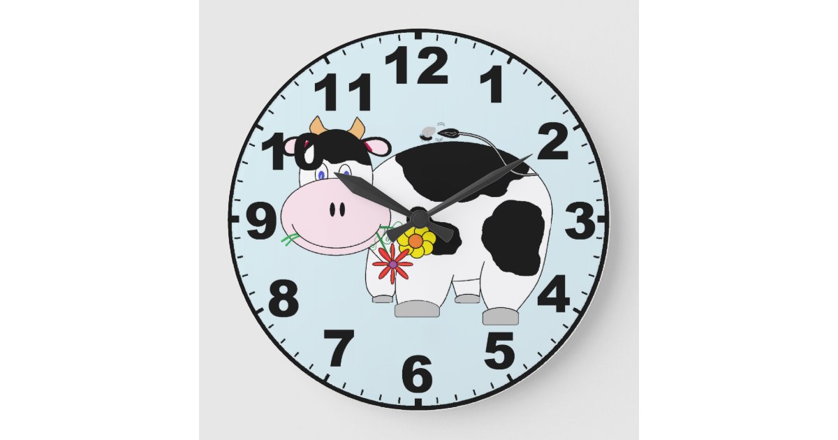 Cute Cow Clock with Numbers | Zazzle