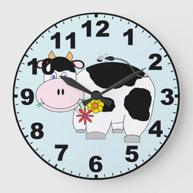 Cute Cow Clock with Numbers | Zazzle