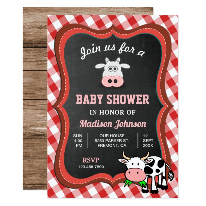 Cute Cow Farm Baby Shower Invitation | Zazzle.com