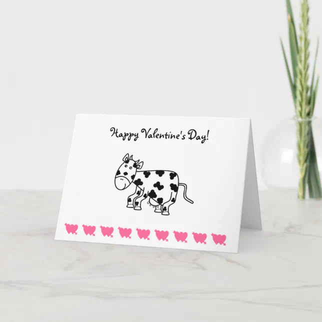 Cute cow valentines day card | Zazzle